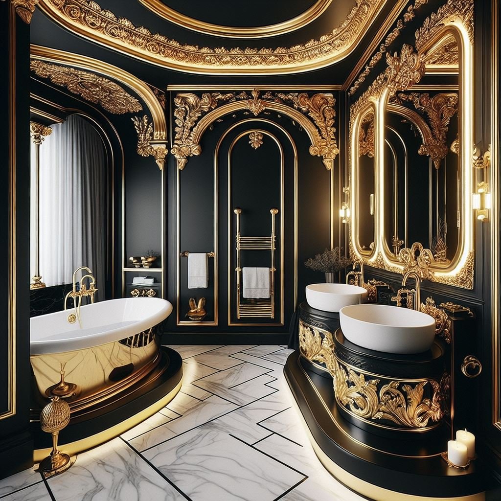 15 Luxurious Black and Gold Bathroom Ideas for Elegance