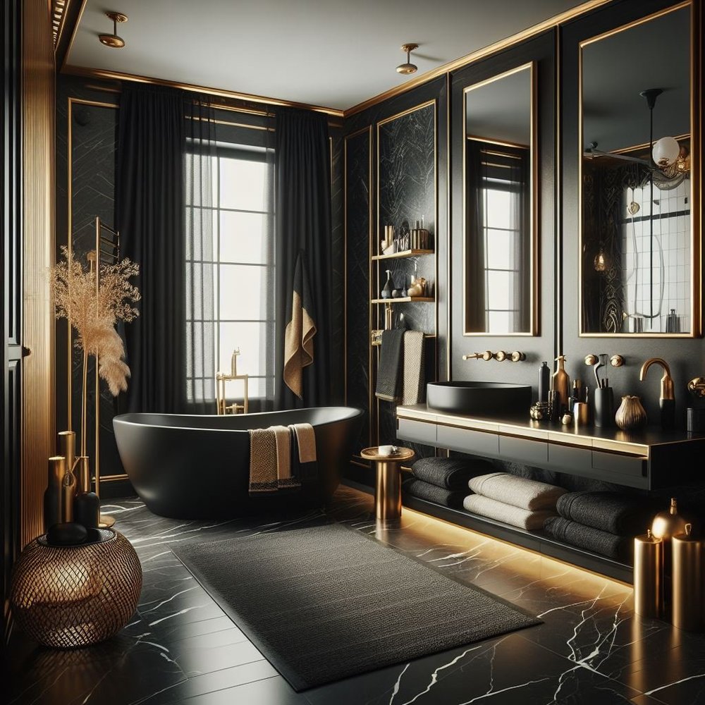 15 Luxurious Black and Gold Bathroom Ideas for Elegance