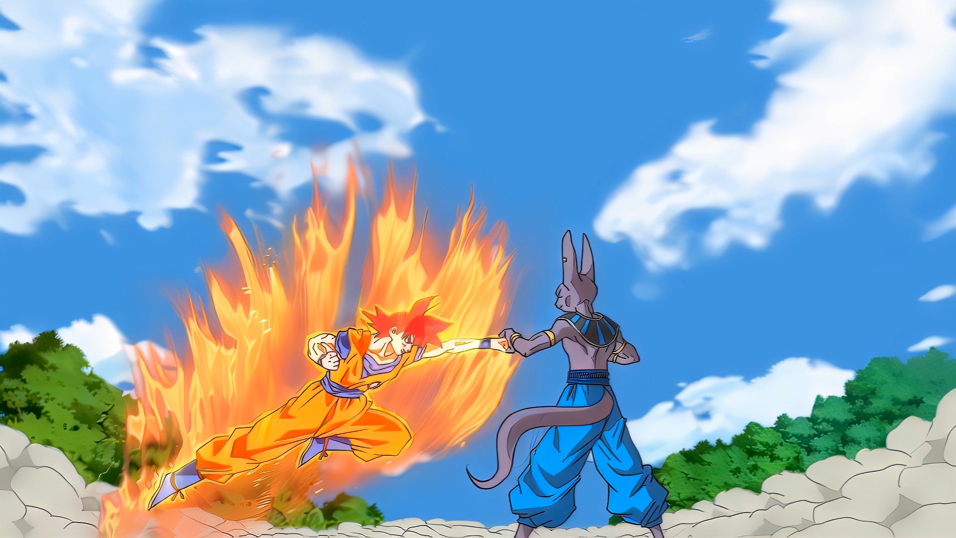 Super Saiyan God Goku Vs Bills Wallpaper