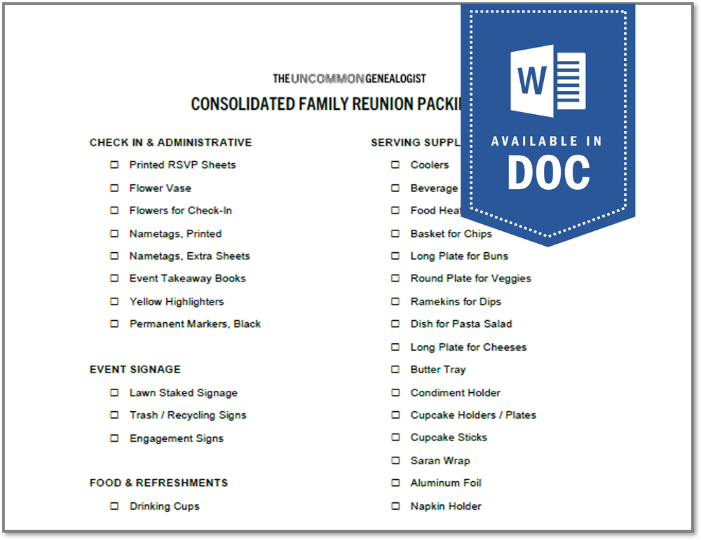 Free Family Reunion Planning Templates for a Seamless Event — The ...