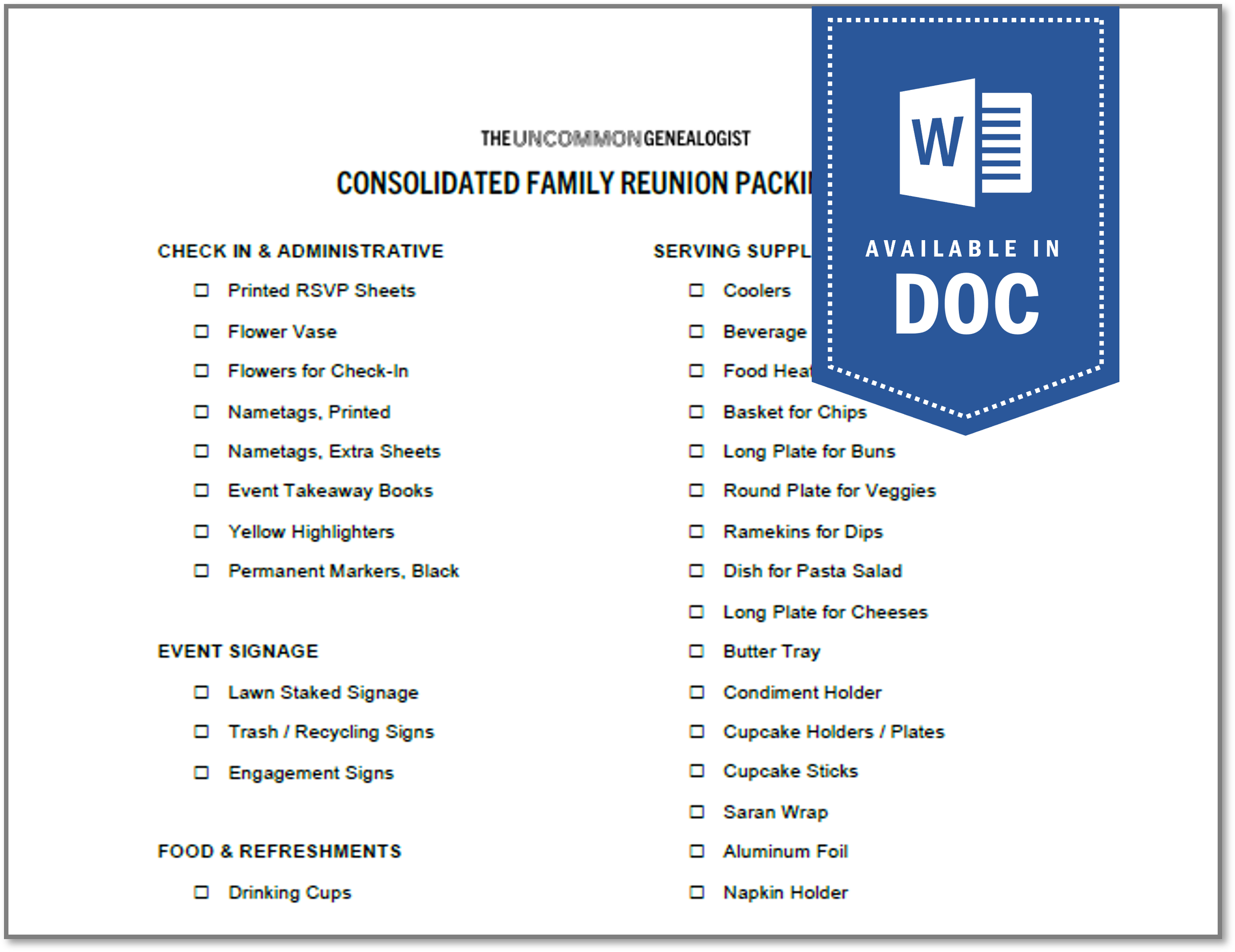 Free Family Reunion Planning Templates for a Seamless Event — The ...