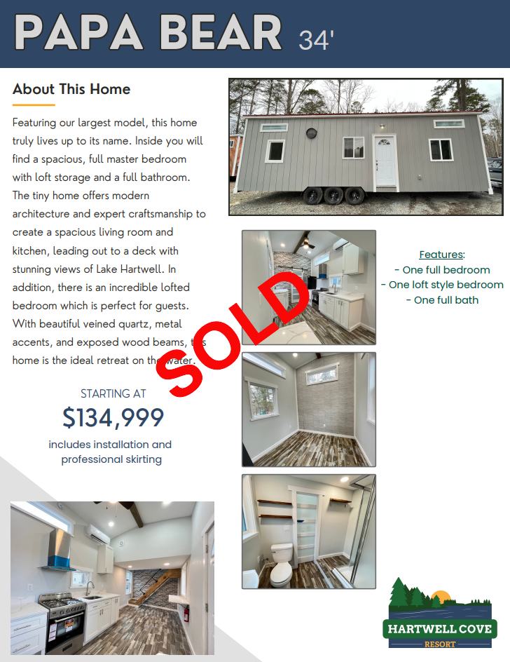 Tiny Homes For Sale — Hartwell Cove Resort | Lake Hartwell