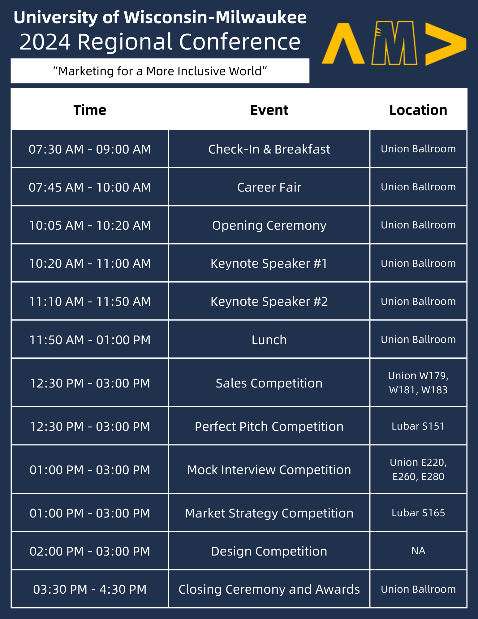Conference Schedule — AMAUWM