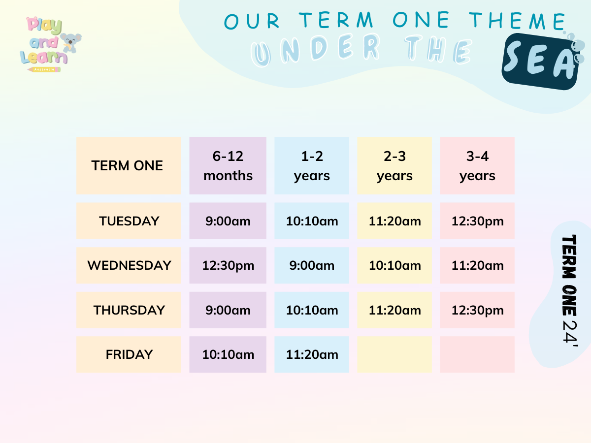 Term Schedule — Play and Learn Australia