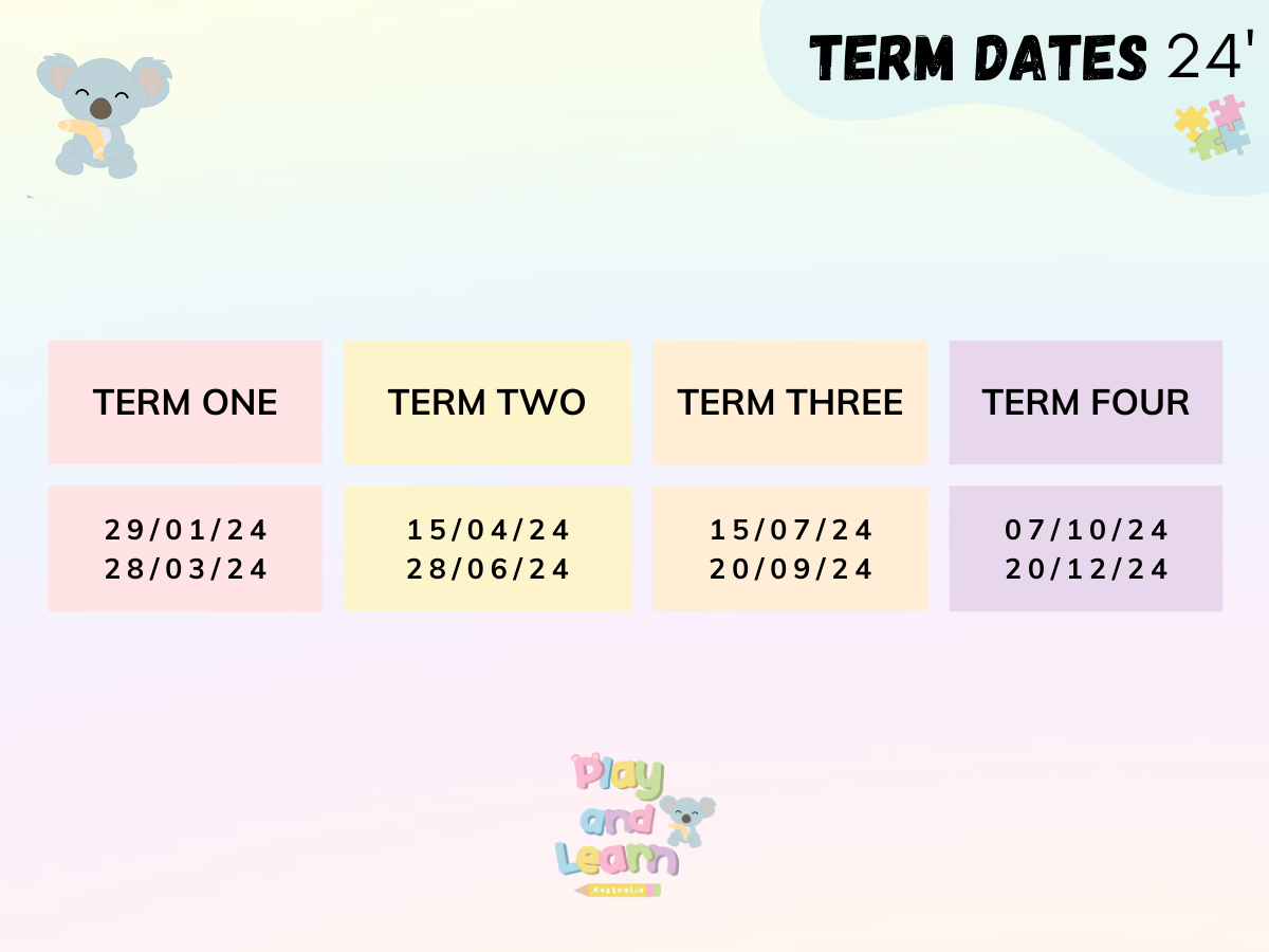 TERM DATES — Play and Learn Australia