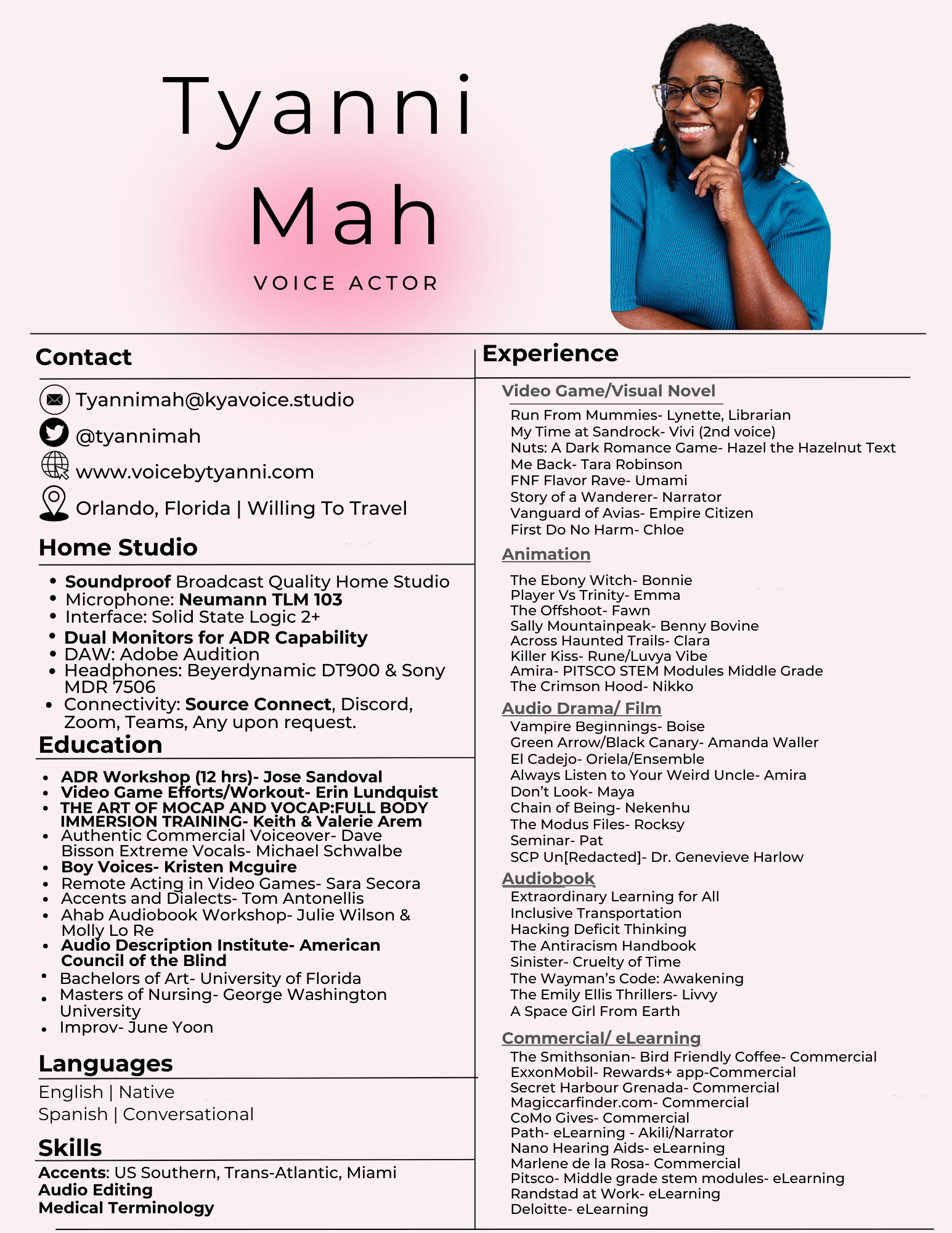 Resume — Voice by Tyanni