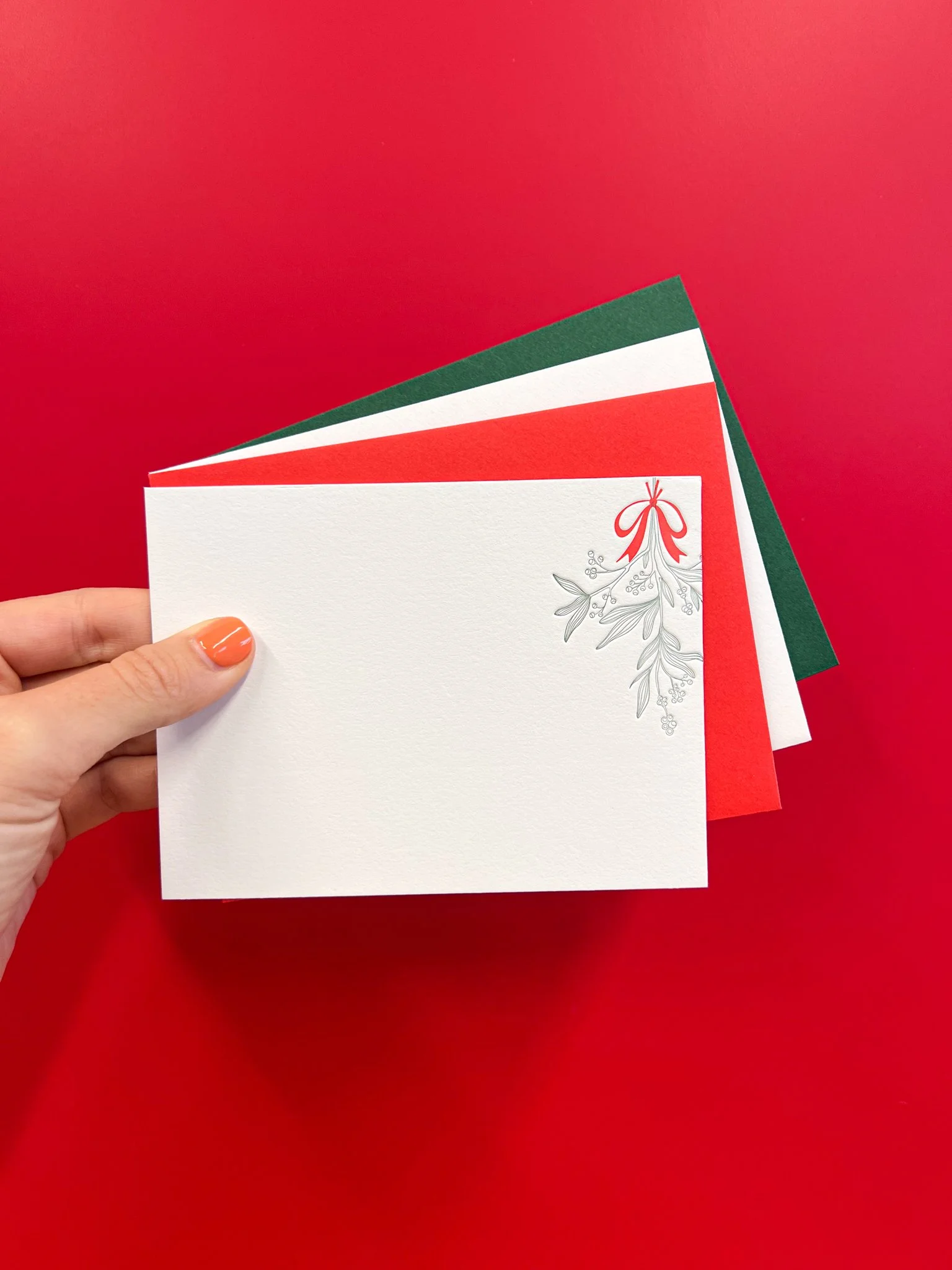 Letterpress Christmas Merry Tropical Christmas Greeting Card — Little ...