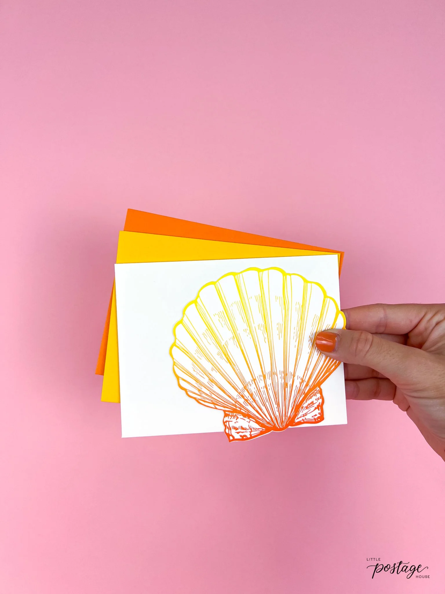 Oyster Shaped Letterpress Stationery Cards — Little Postage House