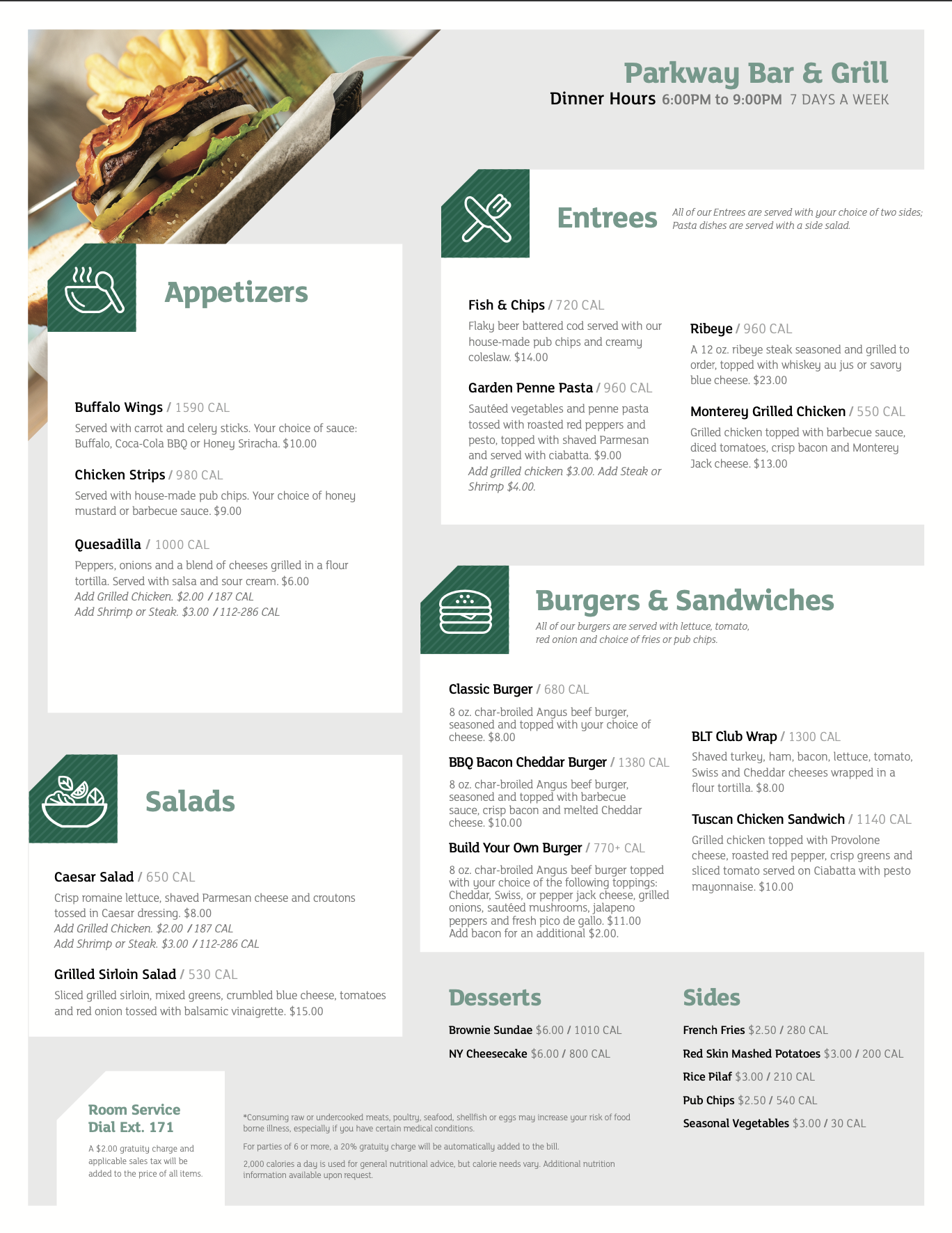 Menu — Parkway Bar & Grill