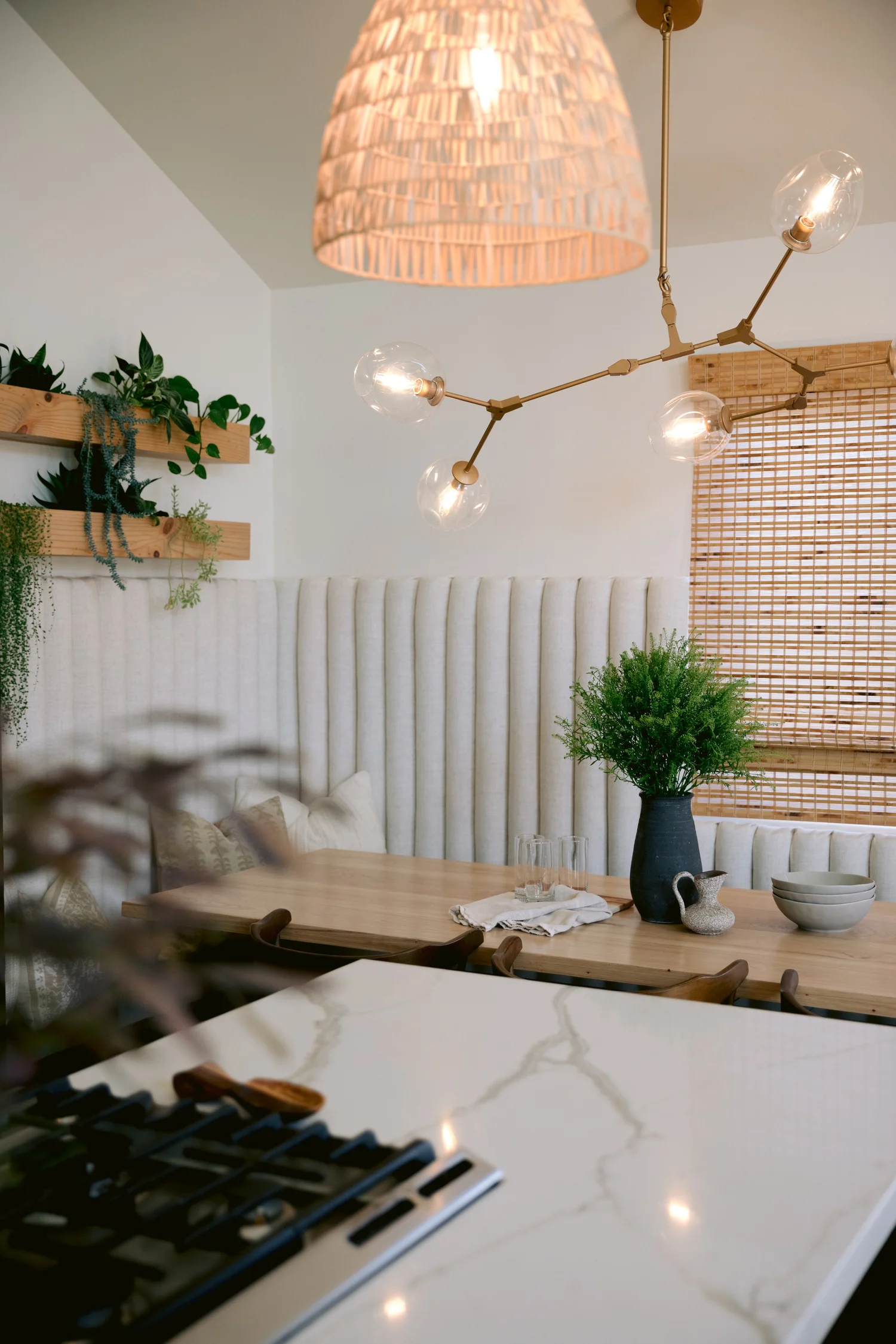 How I Used Pool Noodles for a Channel-Tufted Banquette — Oak&Olive Design