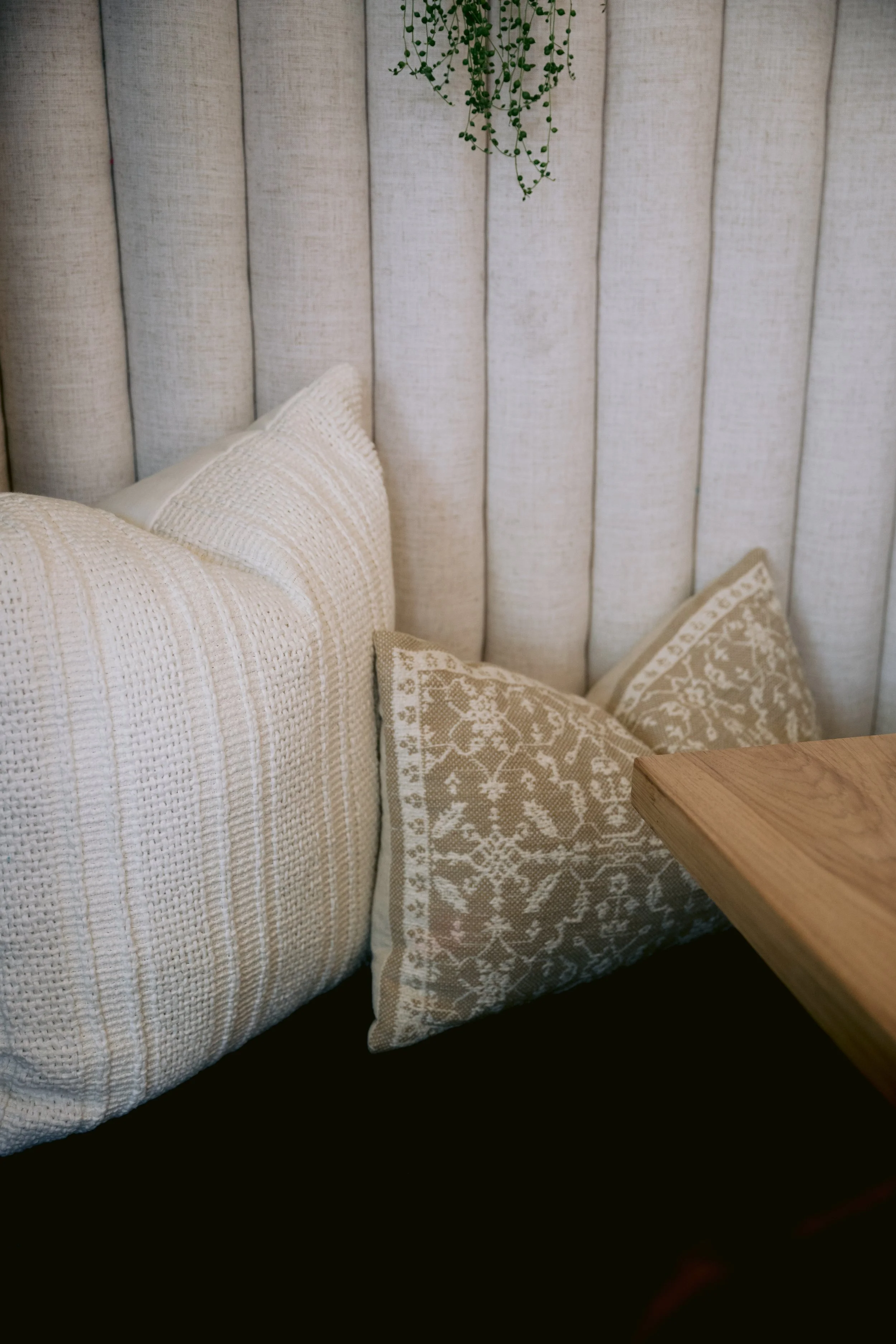 How I Used Pool Noodles for a Channel-Tufted Banquette — Oak&Olive Design