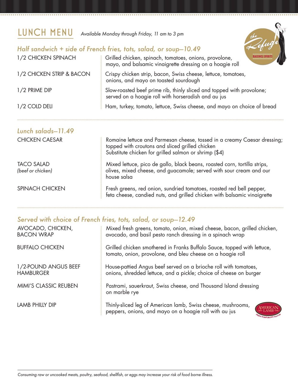Menu — The Refuge