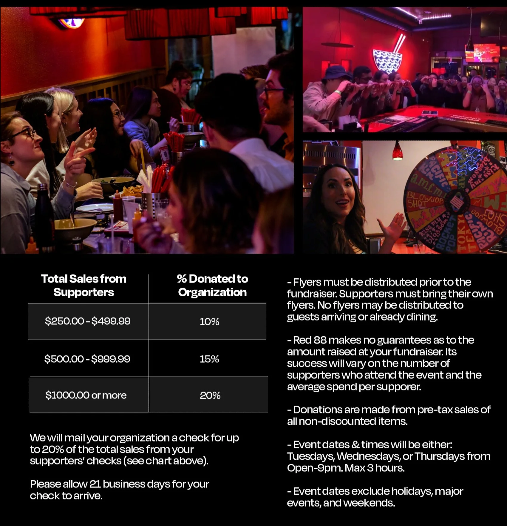 Fundraising — Red 88 - Davis, CA | Restaurant & Bar