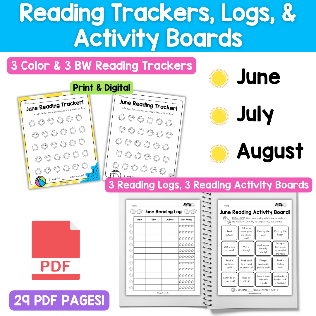 Summer Reading Challenge! Summer Reading Tracker, Log, Printables and ...