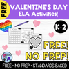 FREE Valentine's Day NO PREP Printables — The Language Arts Library