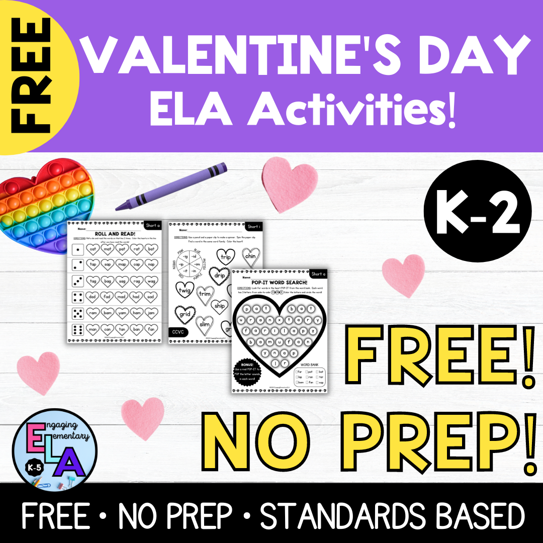 FREE Valentine's Day NO PREP Printables — The Language Arts Library