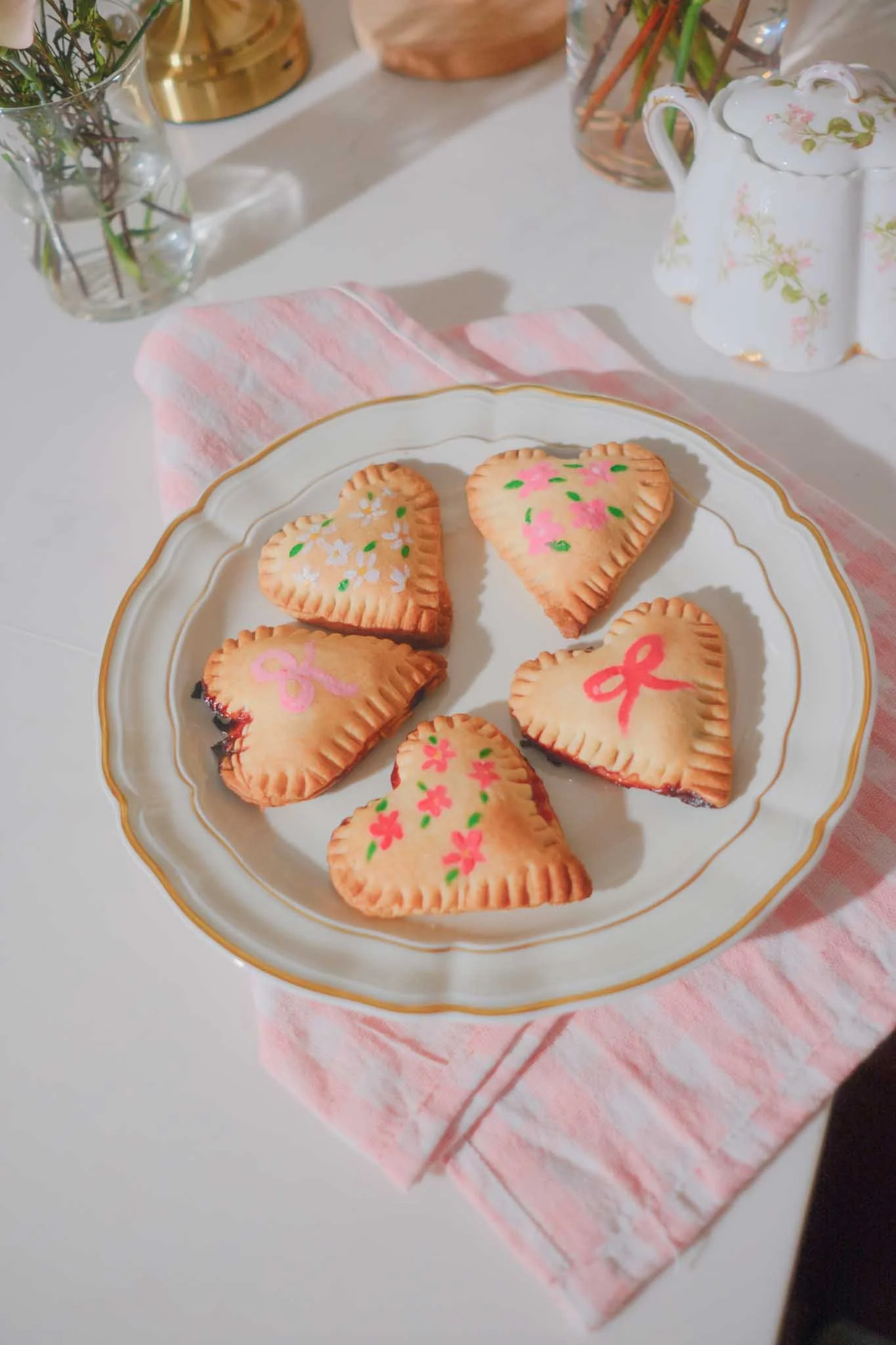 Painted Cherry Heart Pies — Pretty Cozy Days