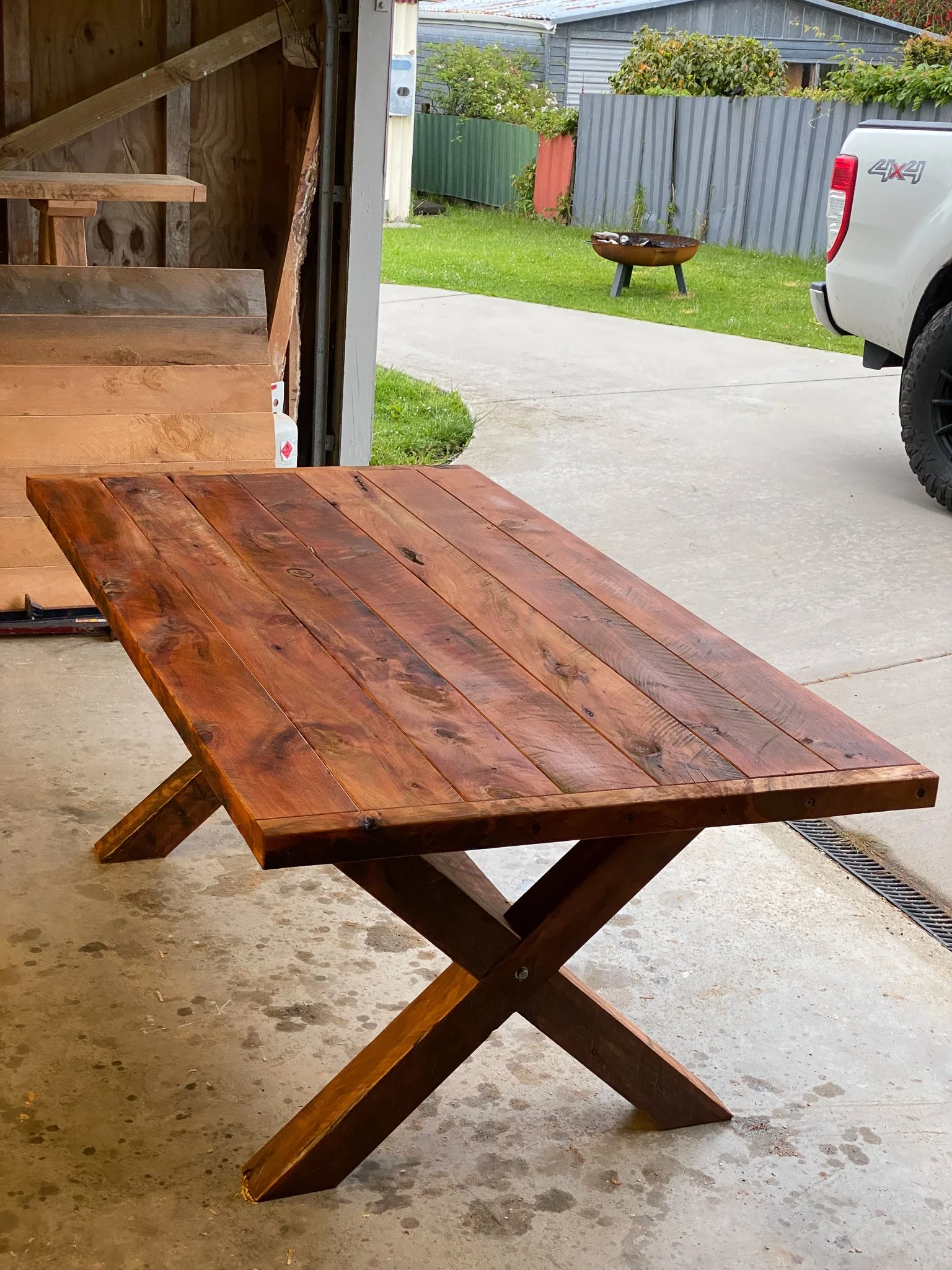 H Design Macrocarpa Outdoor Dining Table — Benchmark Build - Macrocarpa ...