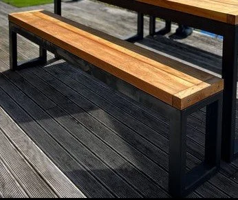 Steel-Legged Macrocarpa Bench Seat — Benchmark Build - Macrocarpa ...