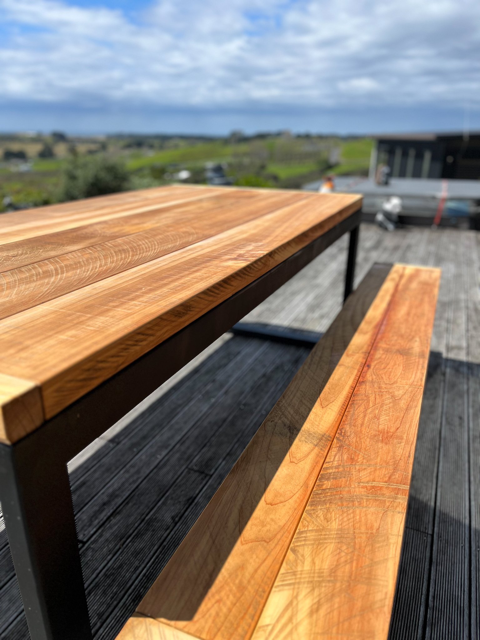 H Design Macrocarpa Outdoor Dining Table — Benchmark Build - Macrocarpa ...