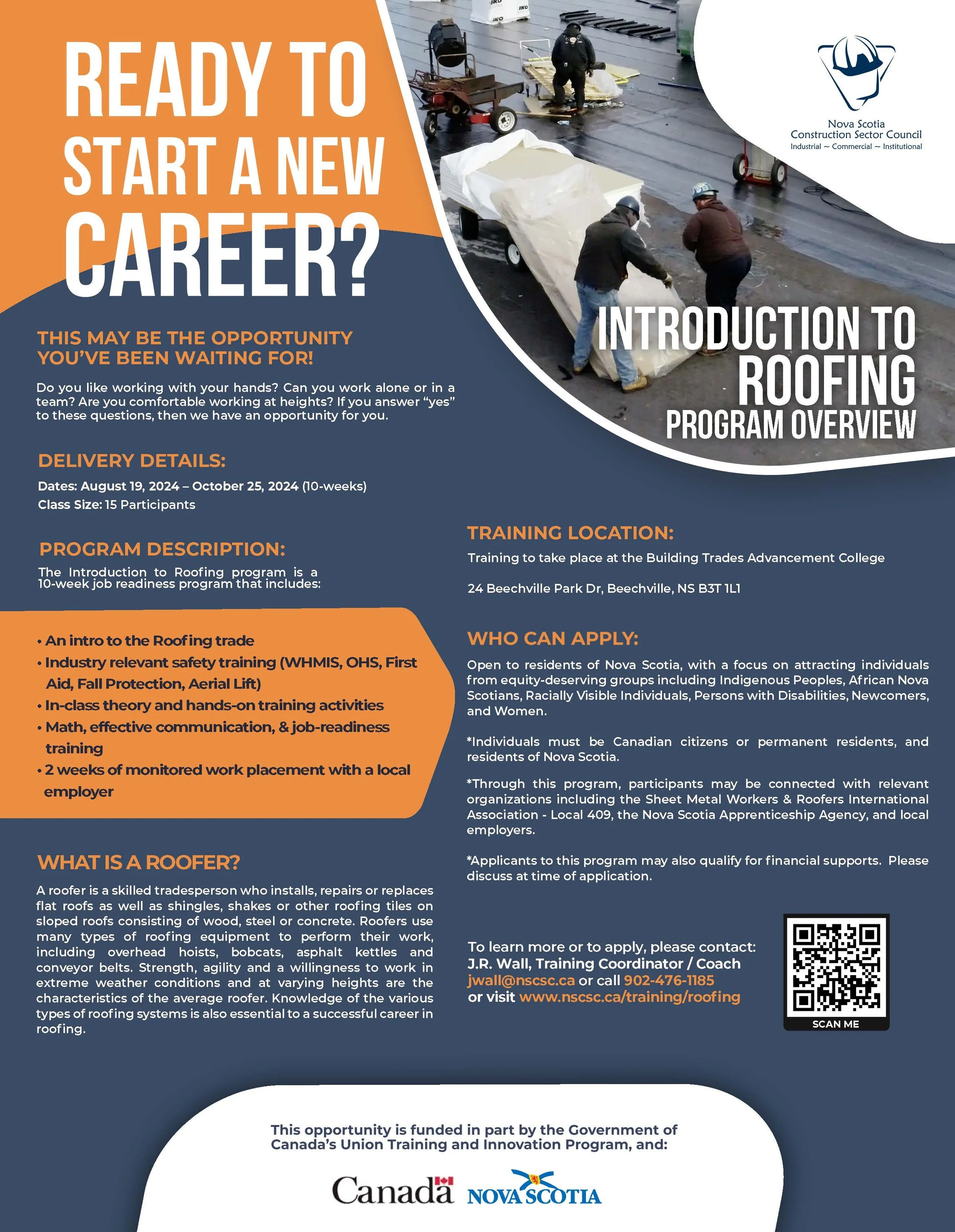 INFORMATION SESSION: NSCSC’S Introduction to Roofing Program — Nova ...