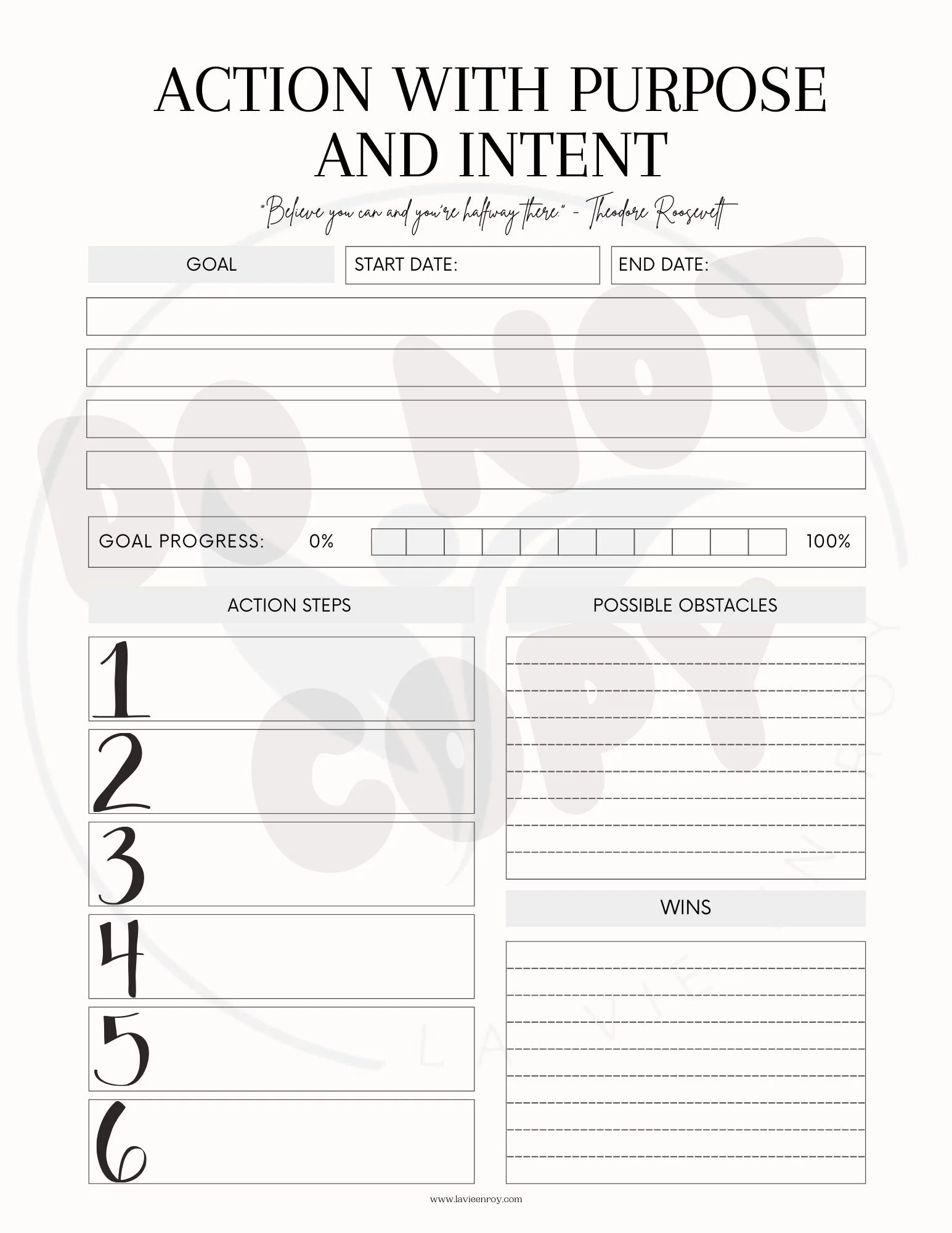 Goal Achiever's Masterplan: Printable Goal and Action Plan Worksheet ...