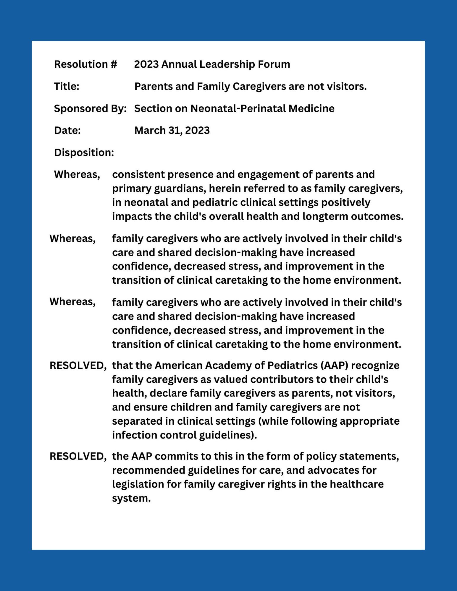 Family Centered Care Taskforce
