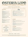 Menus — Osteria Lupo