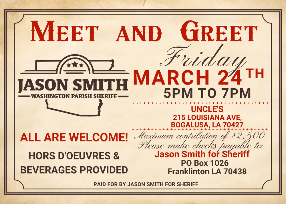 Campaign News — Jason Smith for Sheriff of Washington Parish
