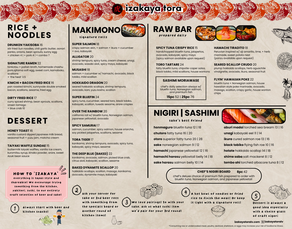 Menus — izakaya tora