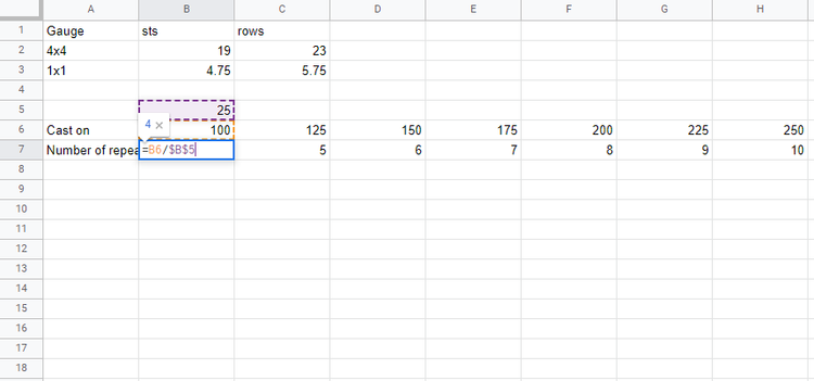 Spreadsheet tips for knitting designers — Jenna Barron - Knitting Tech ...
