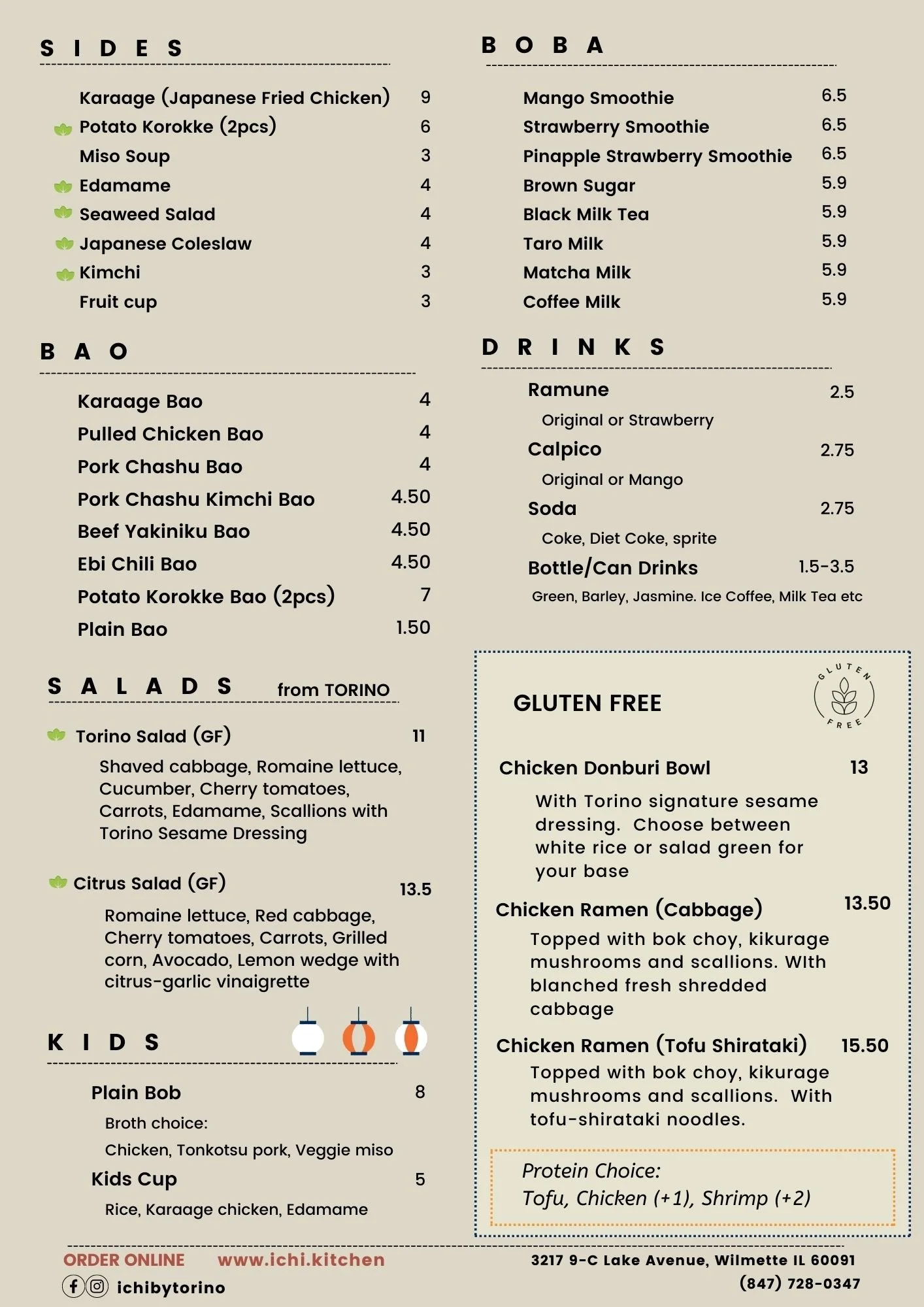 Menu — ICHI by TORINO