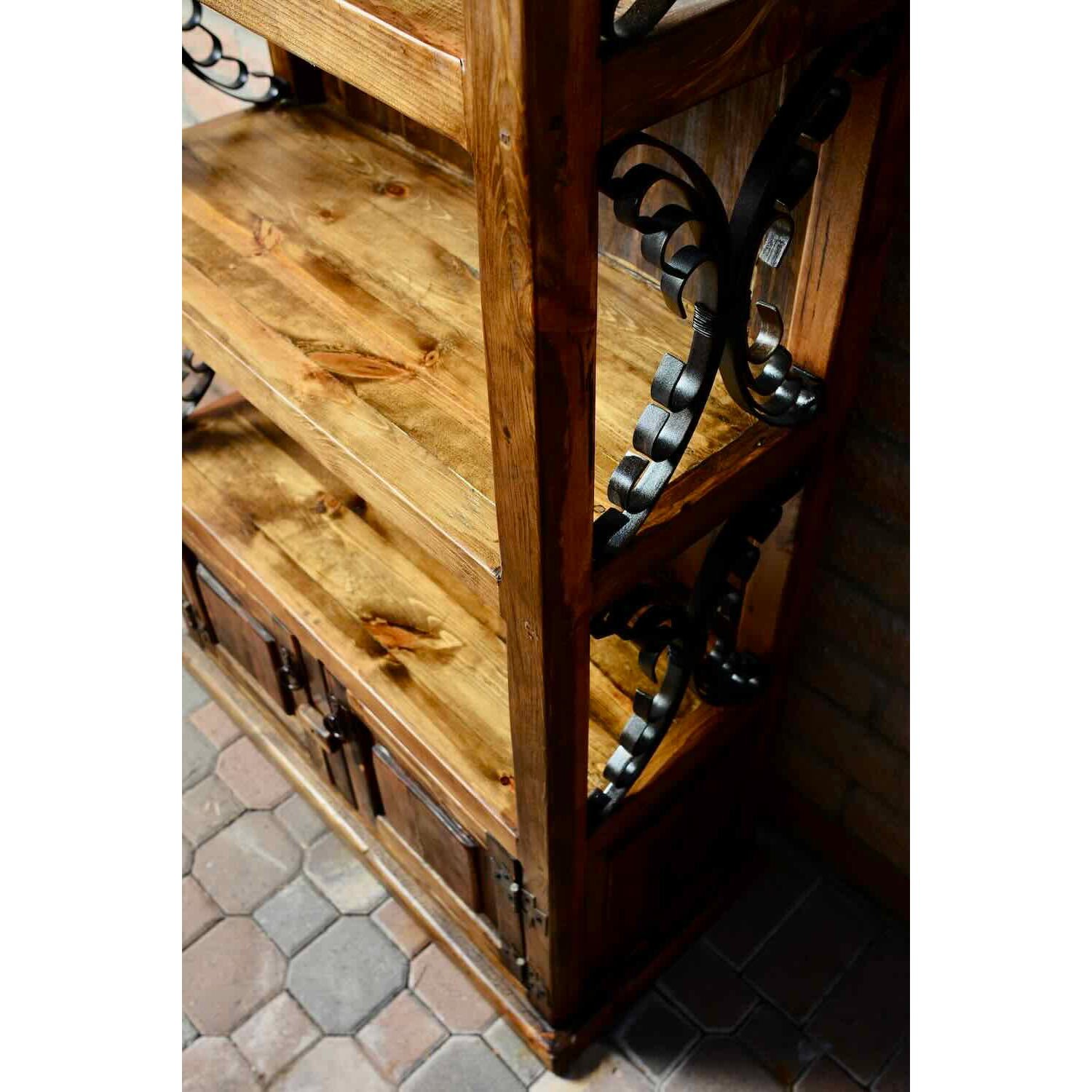 Metal Scroll Bookcase —Rustic Furniture | Farm House | Wood Western ...