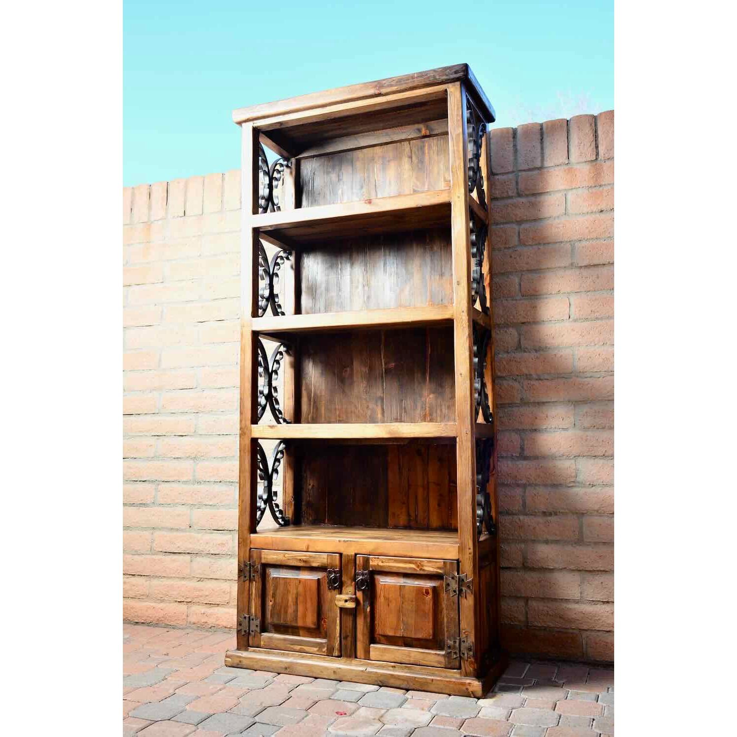 Metal Scroll Bookcase —Rustic Furniture | Farm House | Wood Western ...