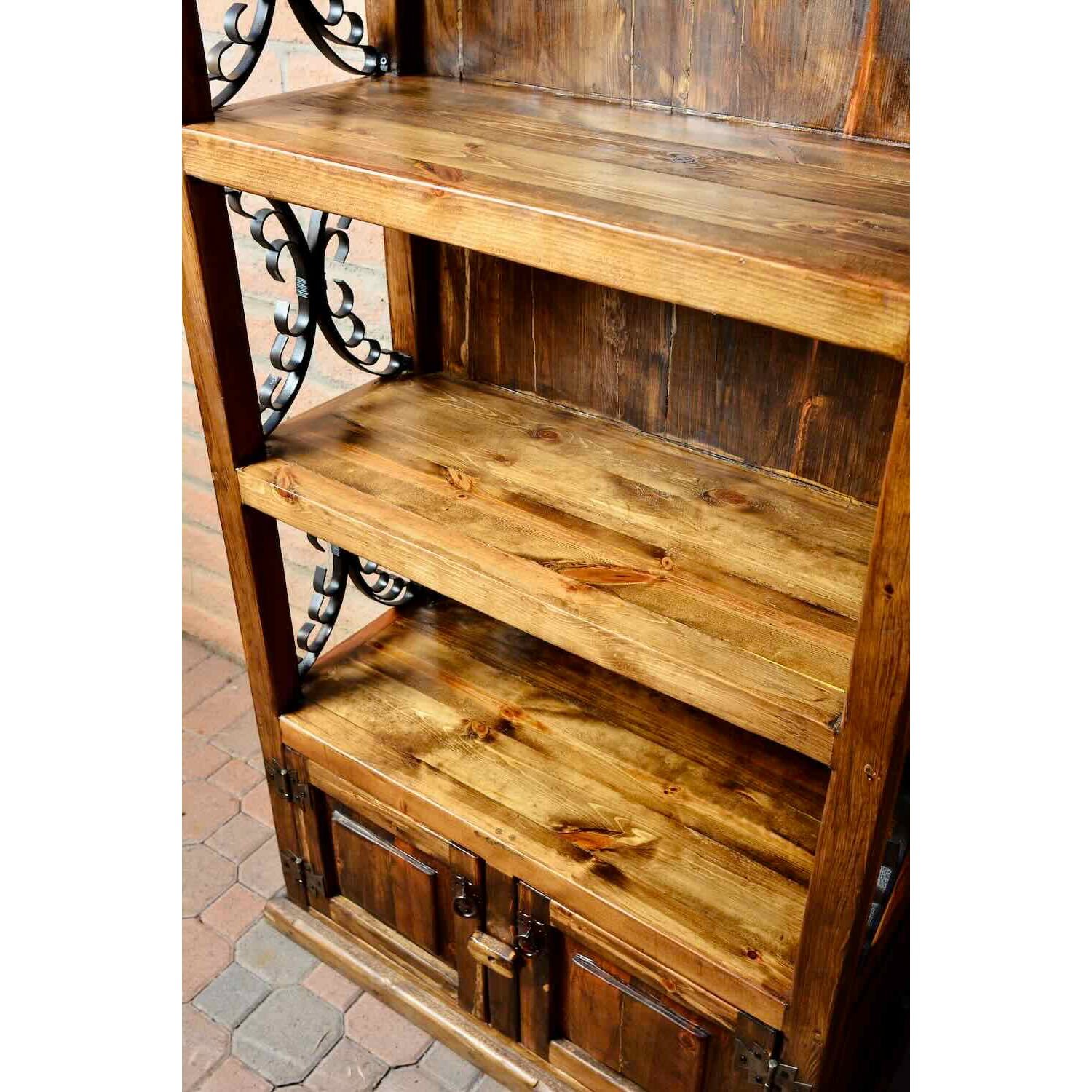 Metal Scroll Bookcase —Rustic Furniture | Farm House | Wood Western ...
