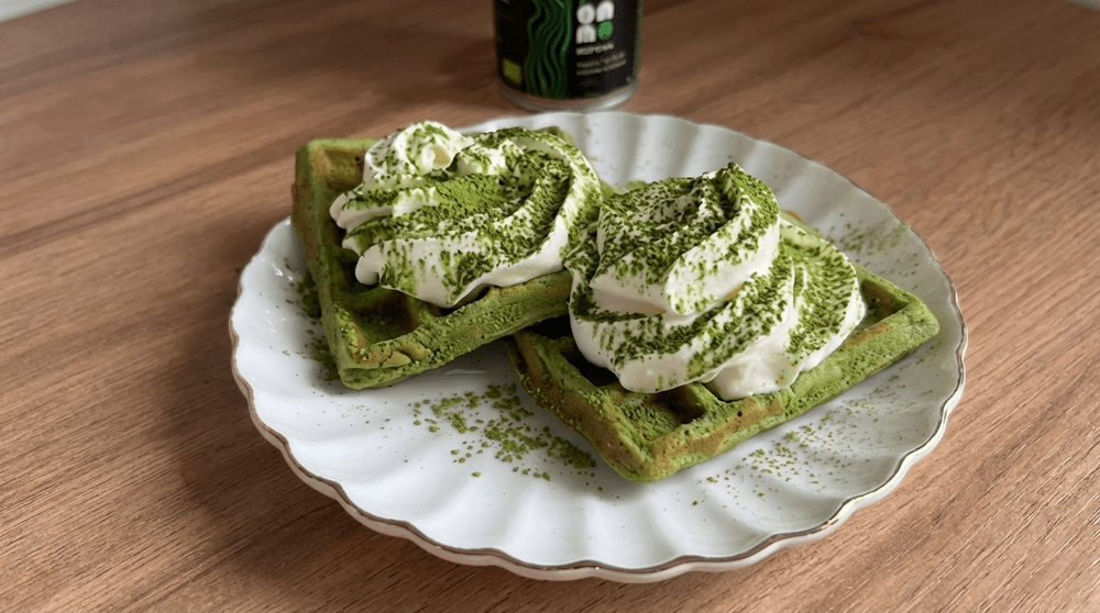 Fluffy Matcha Waffles Recipe by Maniac Matcha Mama — SAMO Matcha