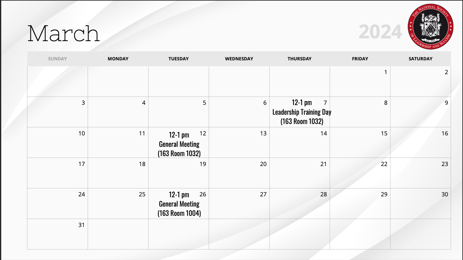 Calendar — Cal Poly Pomona NSLS