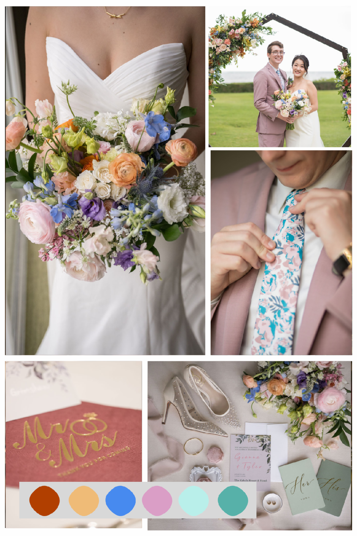 Real Wedding Palettes That Tell a Love Story in Color — Fred and Kate ...