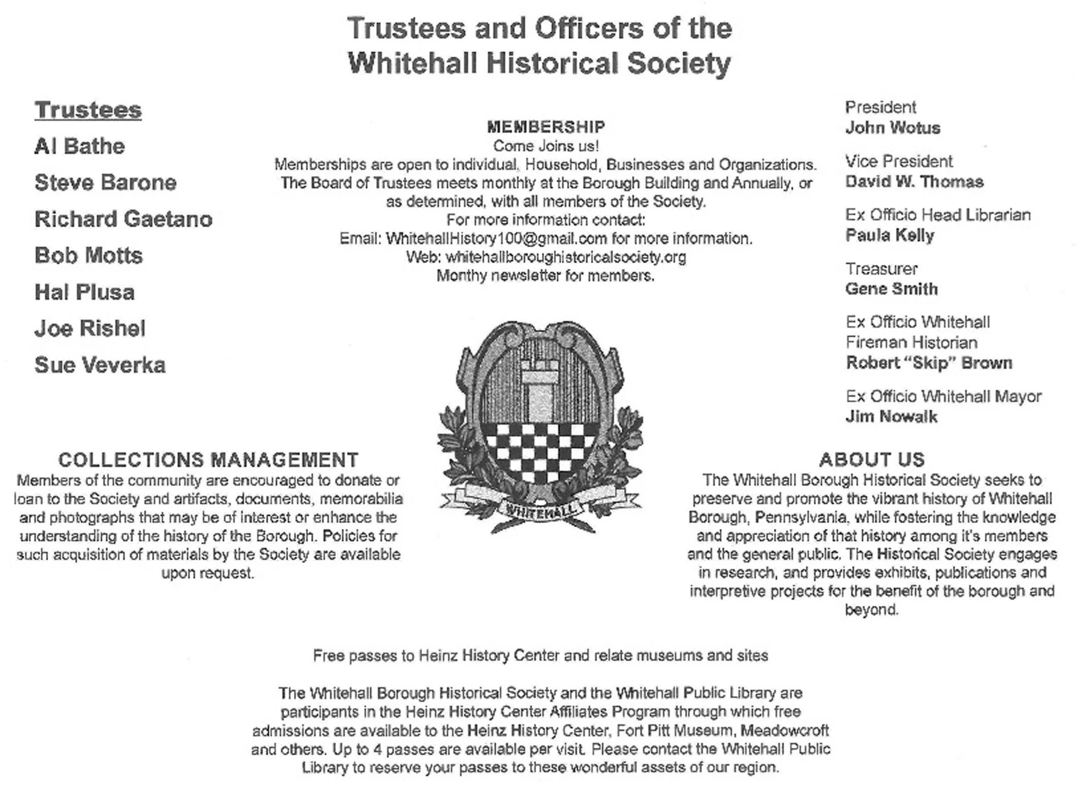 About — Whitehall Borough Historical Society