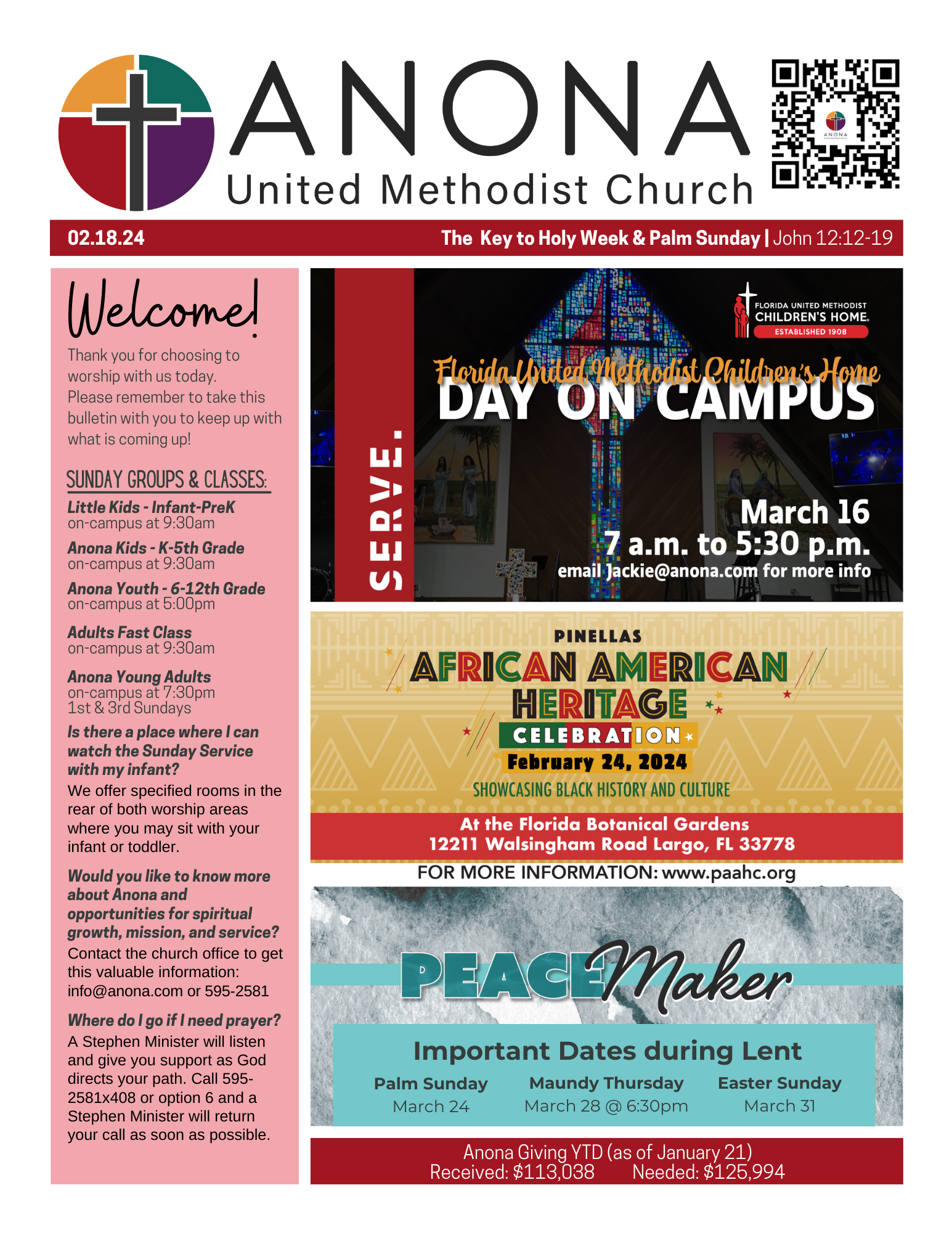bulletin — Anona United Methodist Church