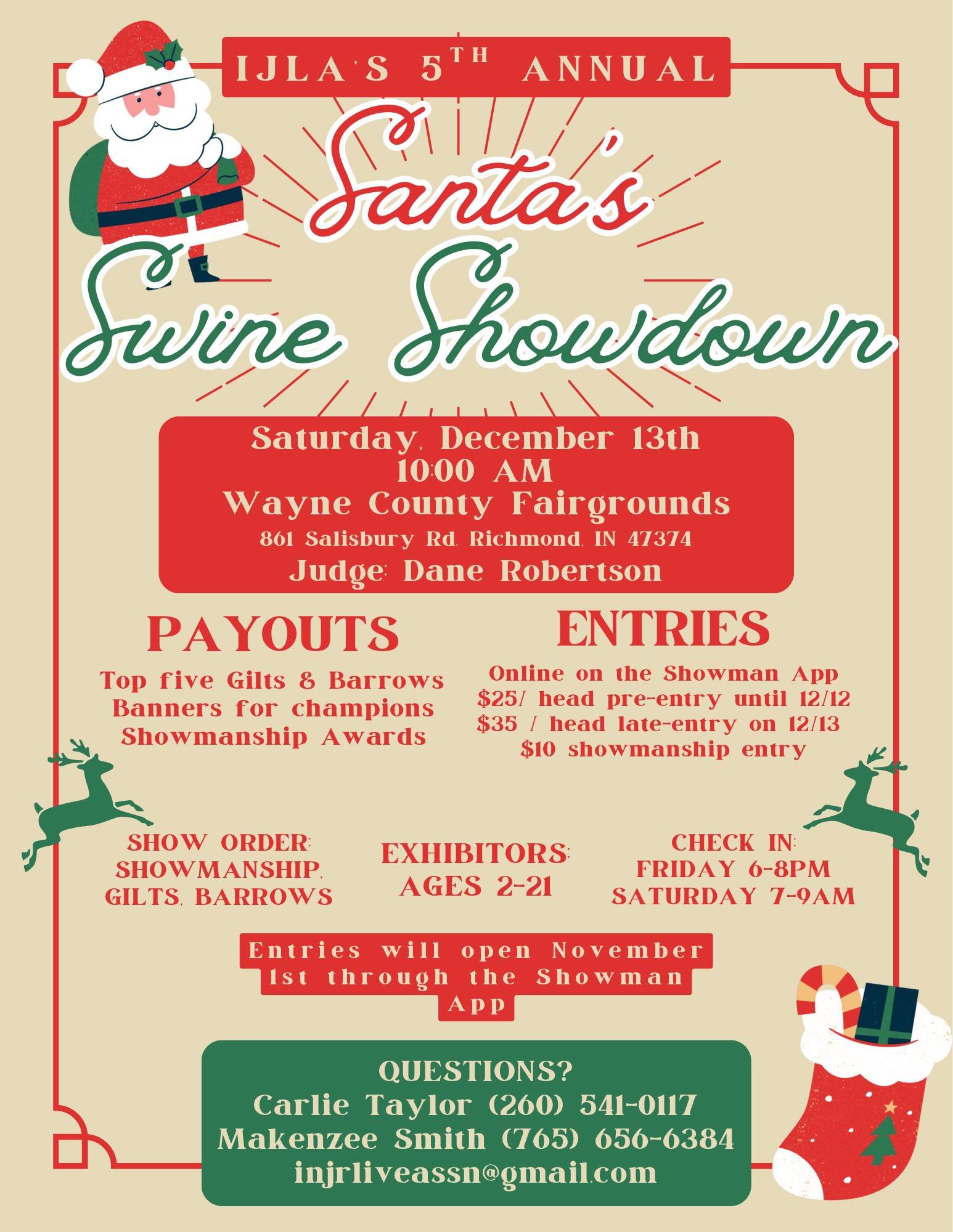 Indiana Junior Livestock Association (IJLA) Santa's Swine Showdown ...