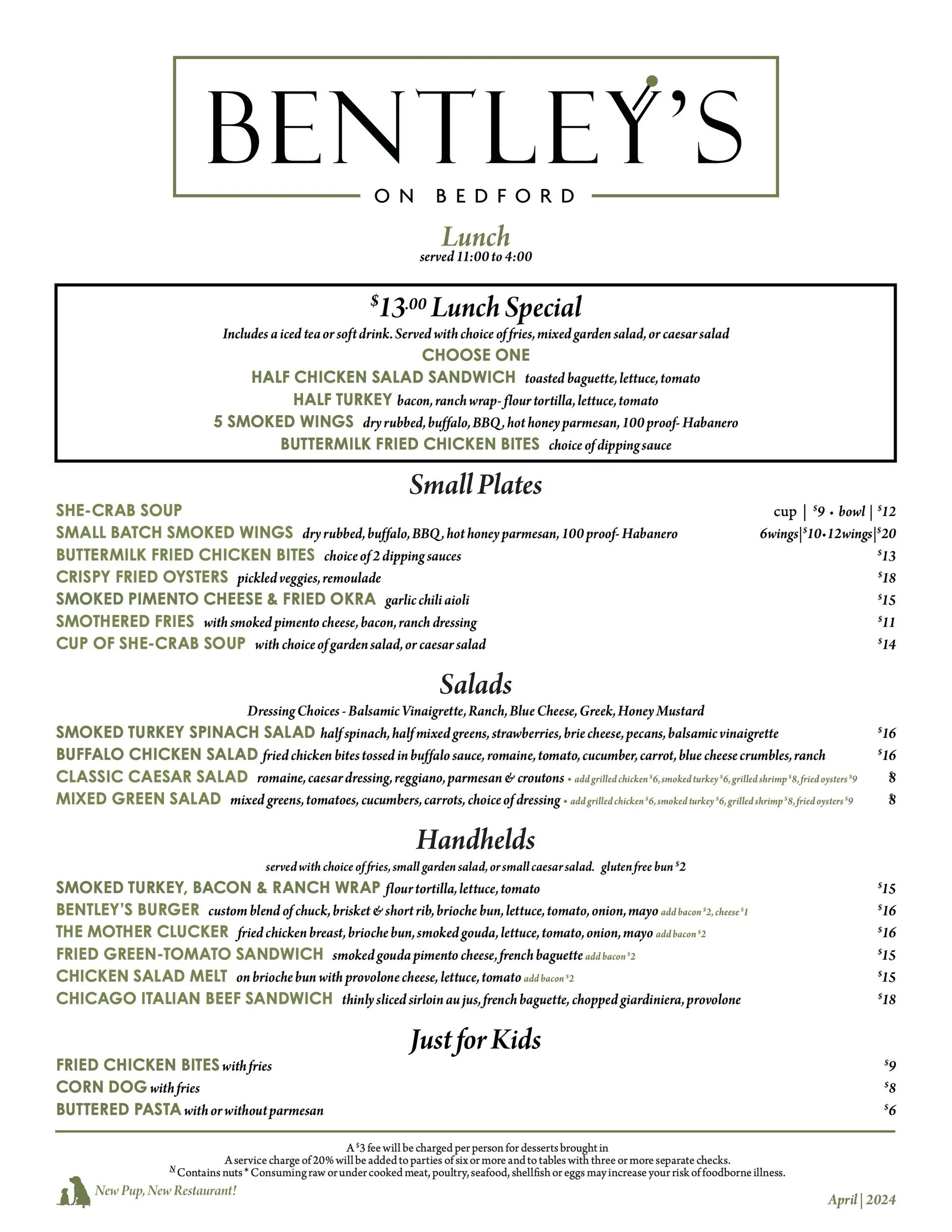 Lunch — Bentley's on Bedford