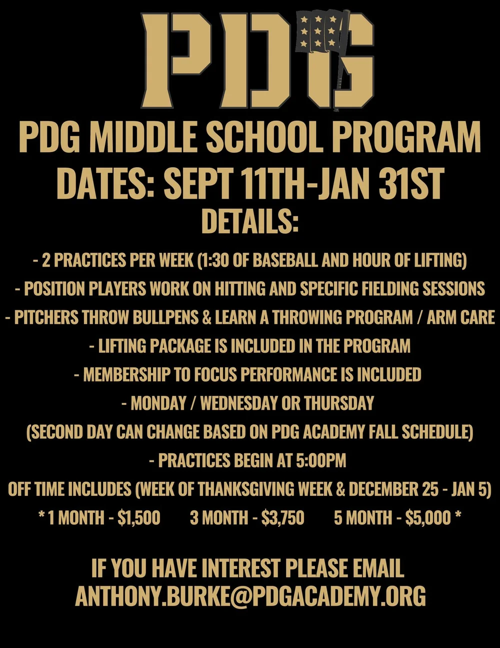 PDG Academy announces middle school program — PDG Academy
