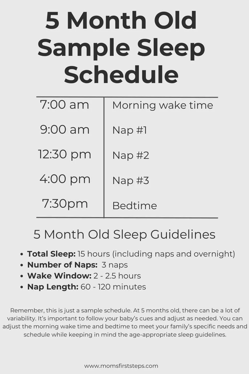 5 Month Old Sleep Schedule — Mom's First Steps