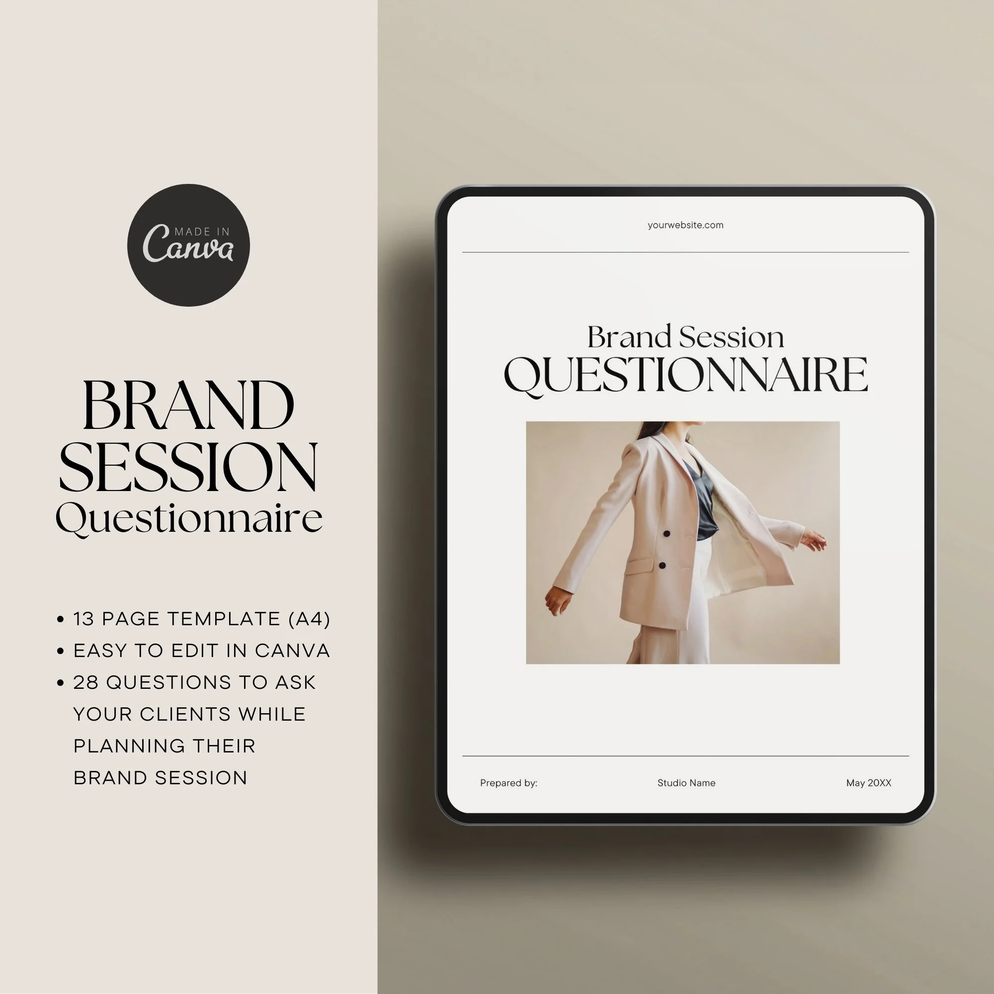 Brand Photo Checklist- A canva template for brand photographers ...
