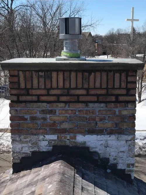 Chimney Rebuilt with Soldiered Brick — MN's Chimney Experts