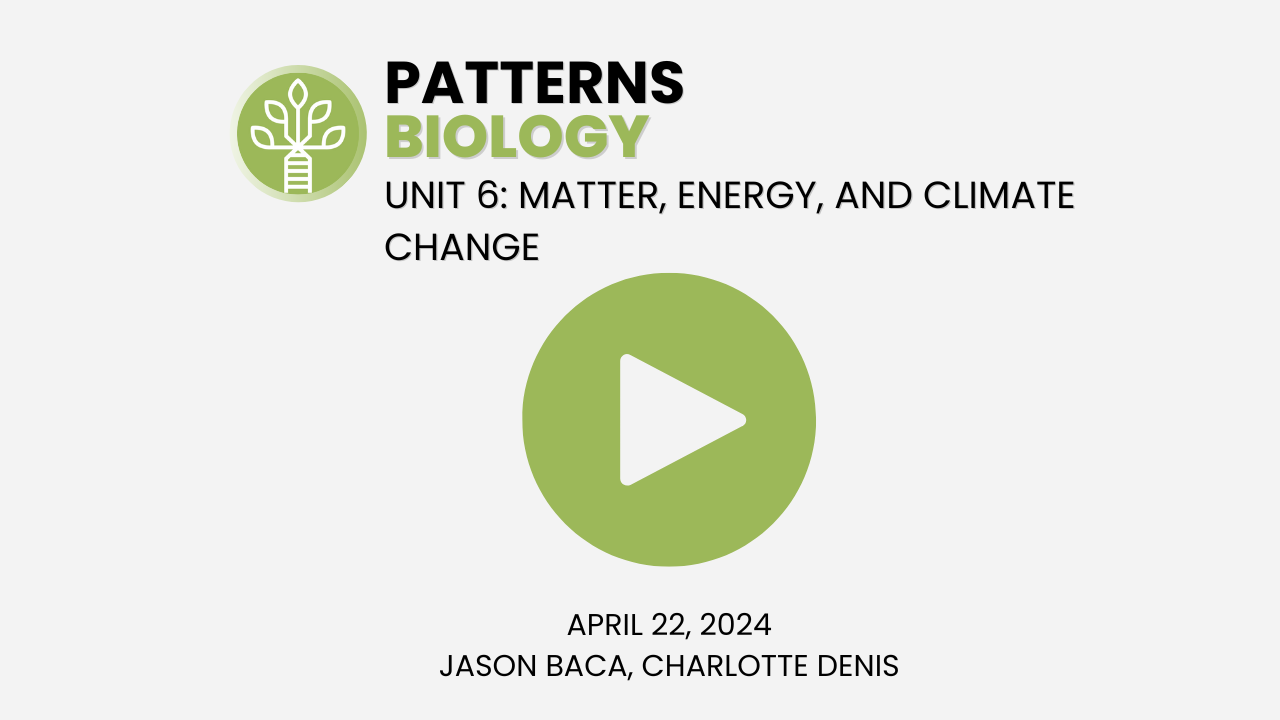 Unit 6: Matter, Energy, and Climate Change — High School Science for All