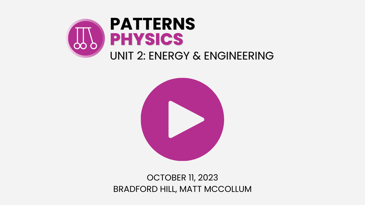 Unit 2: Energy and Engineering — High School Science for All