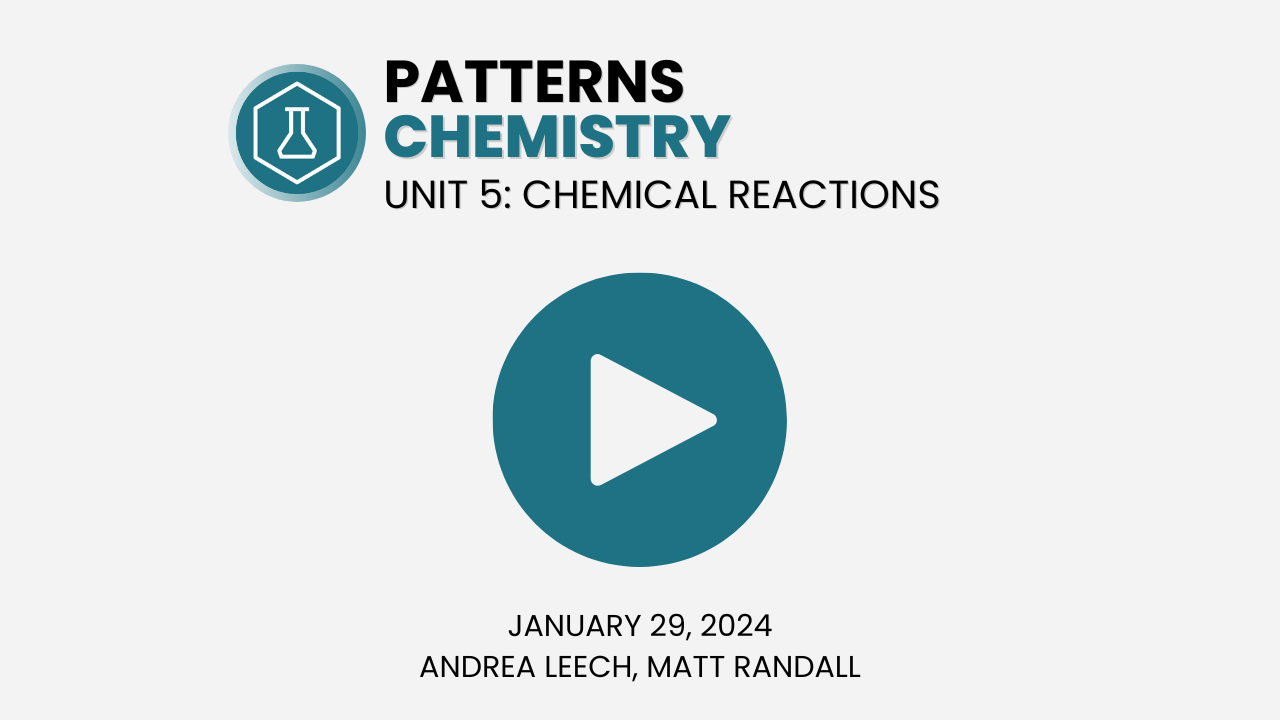 Unit 5: Chemical Reactions — High School Science for All