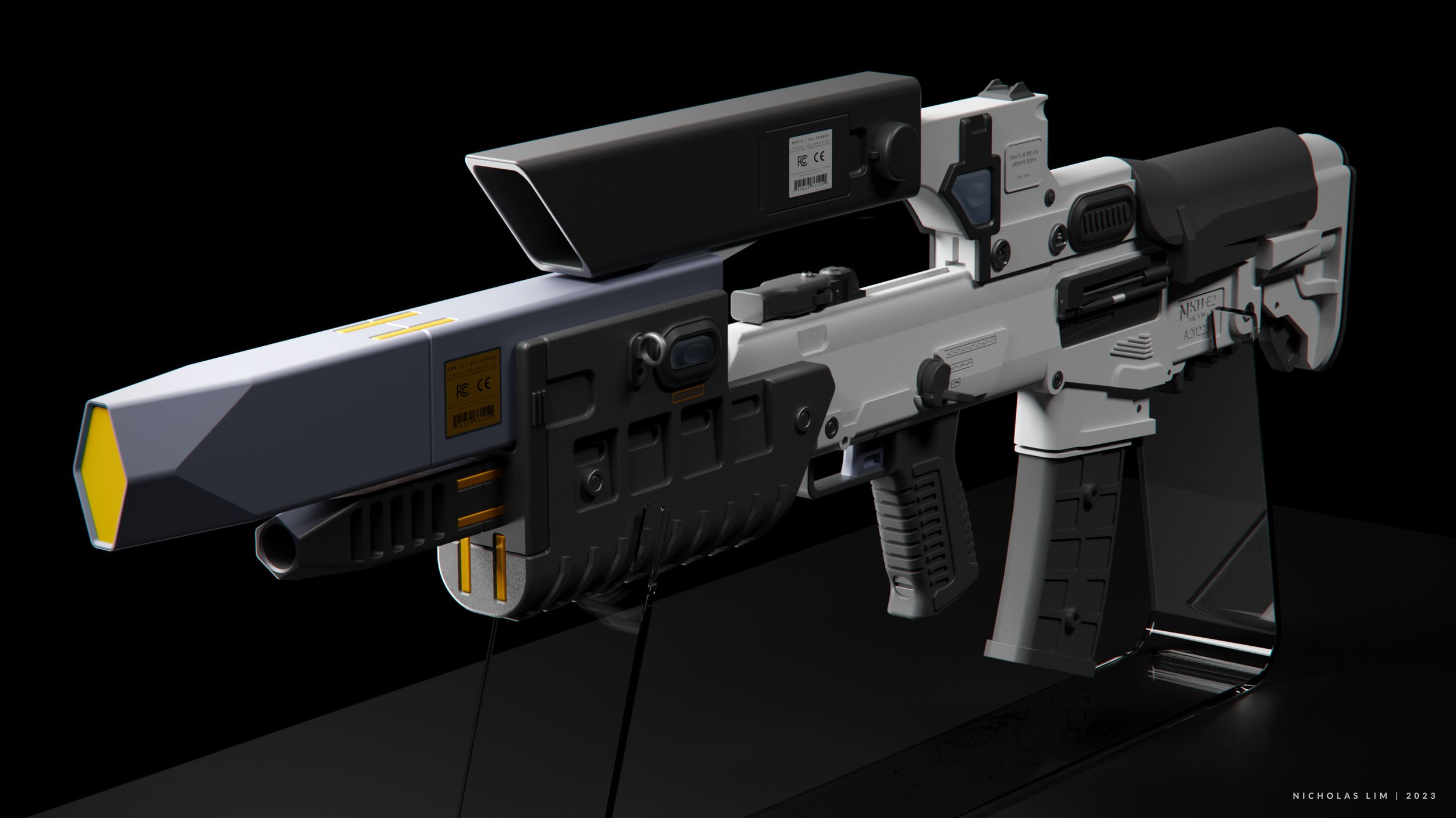 NKH-E2 Anti-Drone Bullpup Rifle Sci-Fi Firearm — MAGNOVATION DESIGN COMPANY